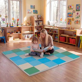 Costway 2 kusová skládací dětská podložka na prolézání se zapínáním