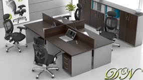Sestava kancelářského nábytku Komfort 4.6, kaštan/šedá ZE 4.6 07