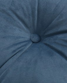 Sametový polštář Velvet s knoflíkem barva modrá látka lesklé, sametová