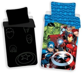 JERRY FABRICS Povlečení Avengers 02 svítící Bavlna, 140/200, 70/90 cm