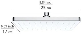 WENKO 24001100 - Sprchová hlavice AUTOMATIC CLEANING 25x17 cm lesk. chrom/bílá