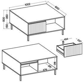 Obývací stěna OSAKA e | 5 dílů | dub evoke