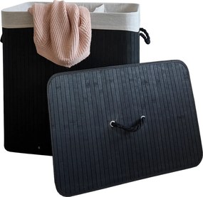 TRENDIE Bambusový koš na prádlo 150l černý + DÁREK