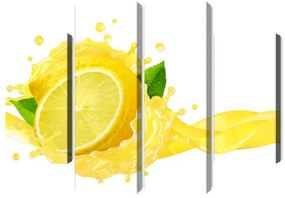 Vícedílný obraz Čerstvá Citronová Šťáva Nedostatek Nedostatek Plátno Canvas 120x90