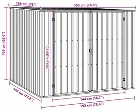 vidaXL Marketos Zahradní přístřešek hnědý 195 x 198 x 159 cm pozinkovaná ocel