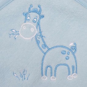 Dětská froté osuška s výšivkou a kapucí New Baby 100x100 modrá žirafka