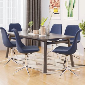 Otočné jídelní židle 6 ks modré textil,  3085412