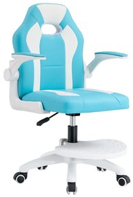 Otočná židle s podnoží, modrá/bílá, Tempo Kondela RAMIL