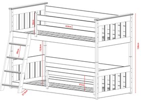 Legno Dětská patrová postel Kvido grafit Rozměr (cm): 90x200
