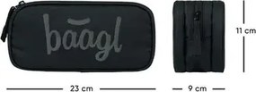 BAAGL Studentský penál etue Black / 23×11x9 cm