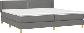 Box spring postel s matrací tmavě šedá 200x200 cm textil 3130218
