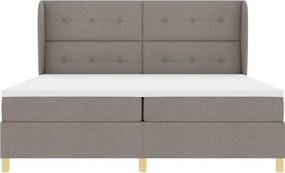 Postel s boxspringem s čelo Taupe 200 x 200 cm textil 3340778