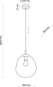 TK Lighting Hnědý závěsný lustr Lava 350mm pro žárovku E27 TK11324