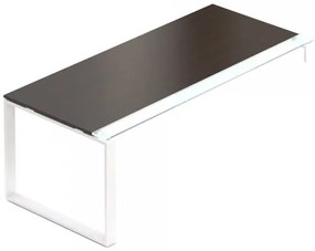 Stůl Creator 200 x 90 cm, bílá podnož, 1 noha / Wenge