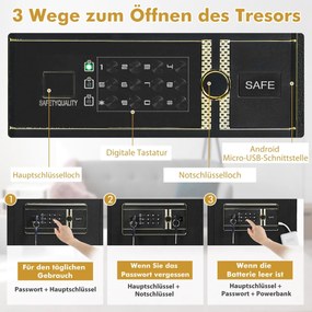 Costway Safe Elektronický trezor s digitální klávesnicí 45 L Trezor