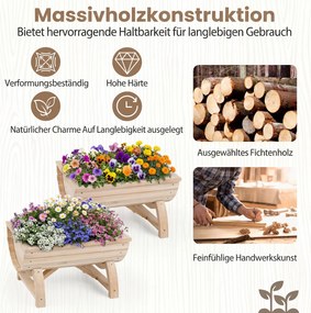 Costway Sada 2 vyvýšených záhonů z jedlového dřeva s drenážním otvorem