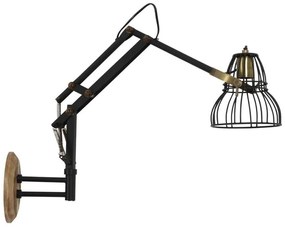 Černo-bronzová kovová nástěnná lampa Jackson antique - 73*18*45 cm/E27/40W