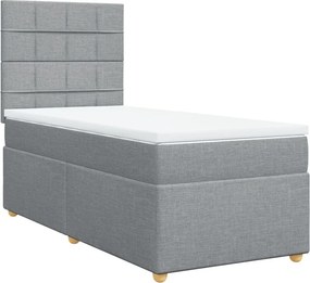 Box spring postel s matrací světle šedá 80 x 200 cm textil 3293407