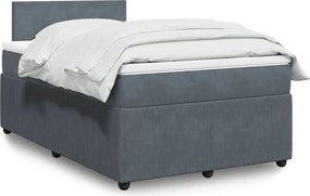 Box spring postel s matrací tmavě šedá 120 x 200 cm samet 3290005