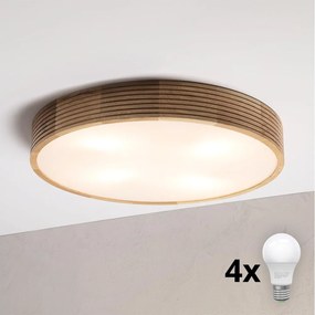 Brilagi - LED Stropní svítidlo CARVALHO MODERN 4xE27/60W/230V dub pr. 57,5 cm