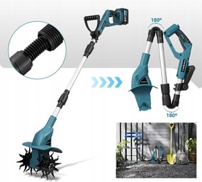 Akumulátorový kultivátor 21V – 2 baterie, 4 ocelové nože