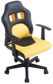Bhm germany Dětská kancelářská židle Fun, syntetická kůže, černá / žlutá