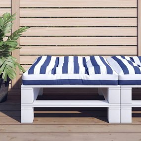 Poduška na palety modré a bílé pruhy 80 x 80 x 12 cm textil - Default Title