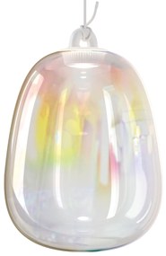 Lodes Obló large, závěs z foukaného skla Rainbow, 1x7W LED 2700K, Ø24,5x34,7cm