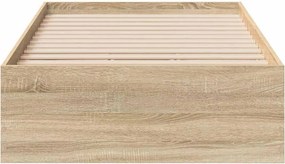 Rám postele se zásuvkou Hnědá 90 x 190 cm Kompozitní dřevo 3345122