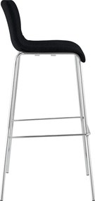 Sada 2 barových židlí Hoover látka čtyřnohá konstrukce chromovaná konstrukce – černá