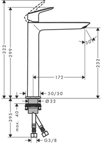 Hansgrohe Logis Umyvadlová baterie Fine bez výpusti, matná černá 71258670