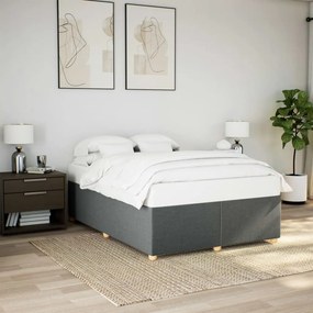 Rám postele bez matrace tmavě šedý 140 x 190 cm textil 3284730