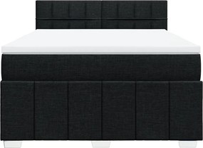 Box spring postel s matrací černá 160x200 cm textil 3289421