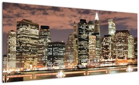 Obraz nočního města (100x40cm)