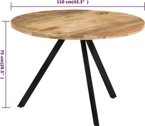 Jídelní stůl 110 x 75 cm masivní mangovníkové dřevo 338476