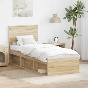 Rám postele s čelo Sonoma dub 75 x 190 cm Masivní borové dřevo 3410665