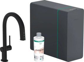 Dřezová baterie Hansgrohe Aqittura bez výpusti matná černá 76836670