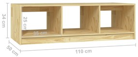 Konferenční stolek 110 x 50 x 34 cm masivní jedlové dřevo - Default Title