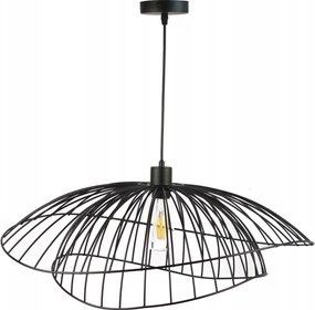 Závěsná Stropní Lampa Drátěný Klobouk Černá Loftová, Nastavitelná, 150 CM