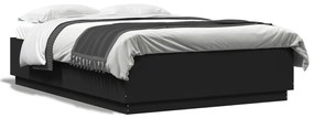 Rám postele s LED osvětlením černý 140x200 cm kompozitní dřevo