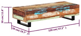 vidaXL Konferenční stolek 120x50x30cm masivní recyklované dřevo a ocel