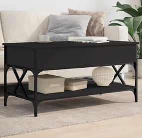 vidaXL Konferenční stolek 100x50x50 cm kompozitní dřevo a kov [845358] Barva: Černá