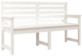 Zahradní lavice bílá 159,5 x 48 x 91,5 cm masivní borové dřevo,  824068