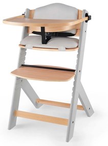 KINDERKRAFT Jídelní dřevěná židlička Enock s vložkou, Grey
