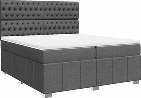 Box spring postel s matrací tmavě šedá 200x200 cm textil 3294083