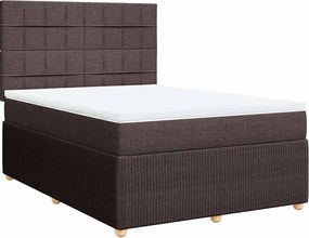Box spring postel s matrací tmavě hnědá 140x190 cm textil 3292054