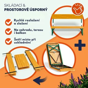 Pivní set PRAKTIK s opěradly, 170cm, hnědá Jurhan