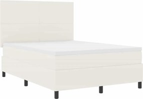 Postel s boxspringem s čelo Krémová a bílá 160 x 200 cm 3337565