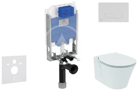 Ideal Standard - Set předstěnové instalace, klozetu a sedátka Connect Air, tlačítka Oleas M1, Aquablade, SoftClose, bílá