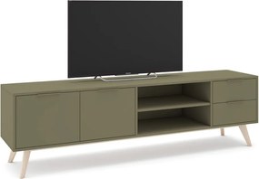 Zelený matný TV stolek 180x53x40 cm Campus – Marckeric